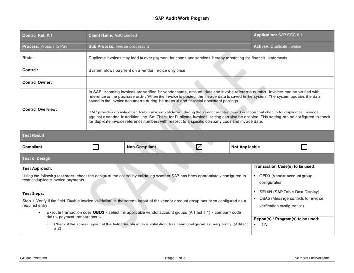 Sample Deliverable Deliverables