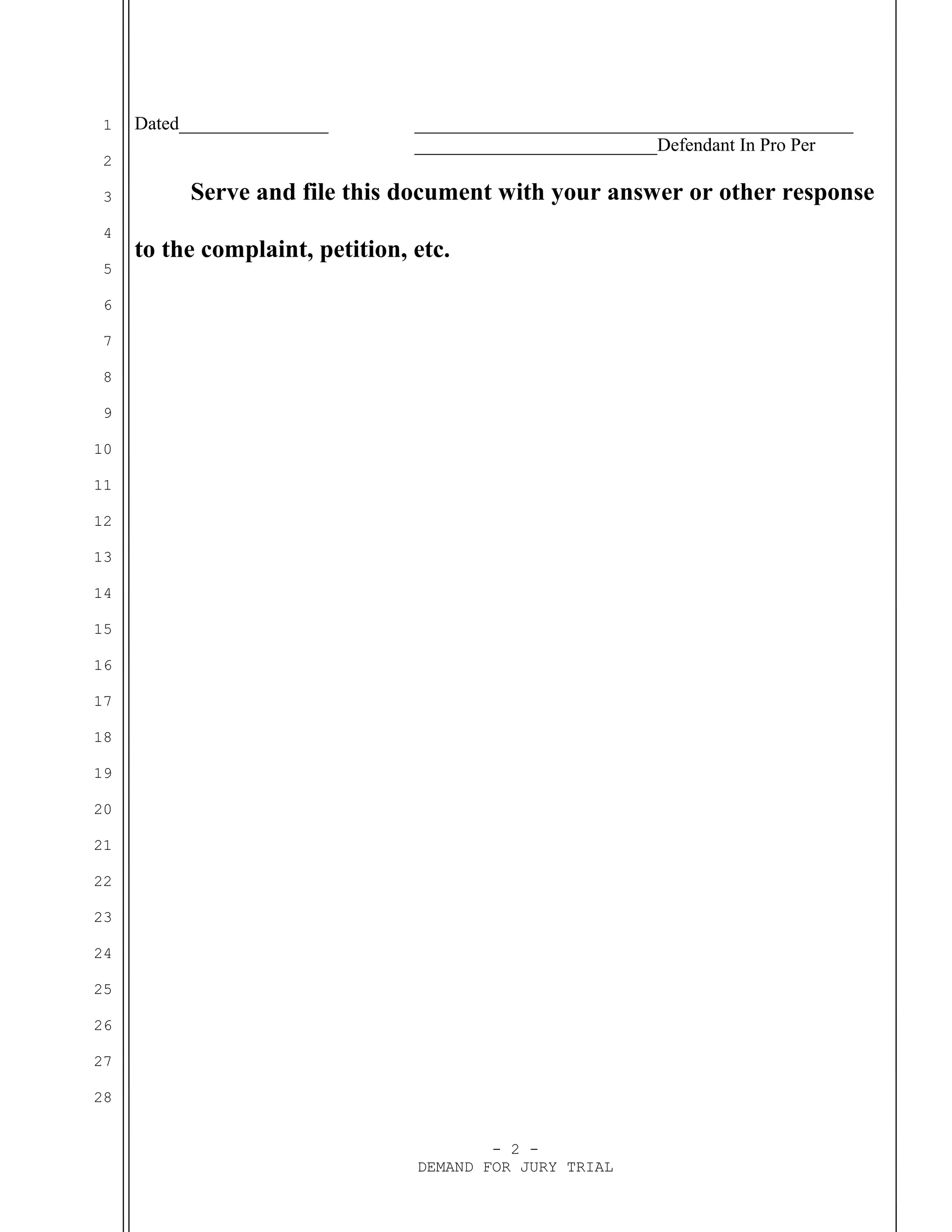 Sample California demand for jury trial | DOC