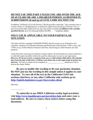 FREE Sample demand letter under consumer legal remedies act for ...