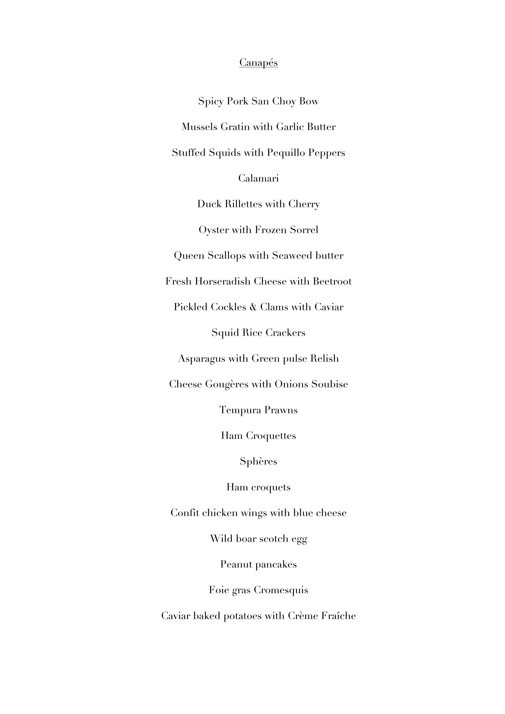 Sample Dinner menu | PDF