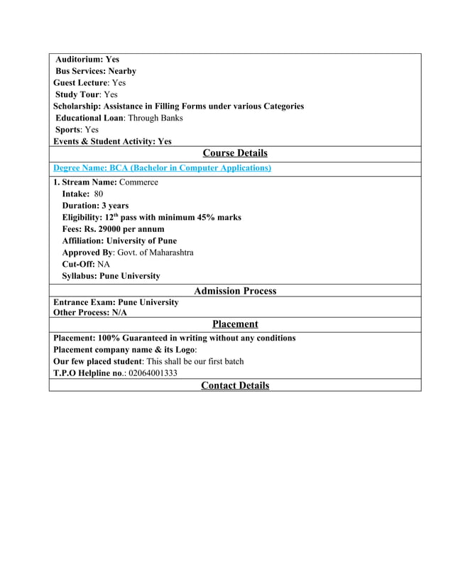 Sample doc file (1) bca | PDF