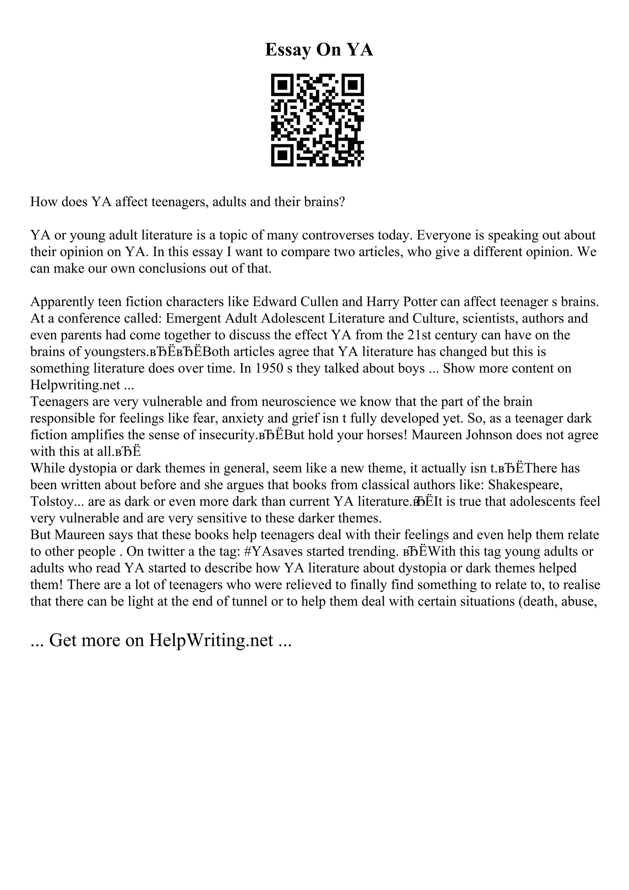 Sample Documentary Essay | PDF