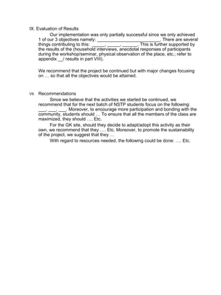 Sample Documentation Report 03.11.09