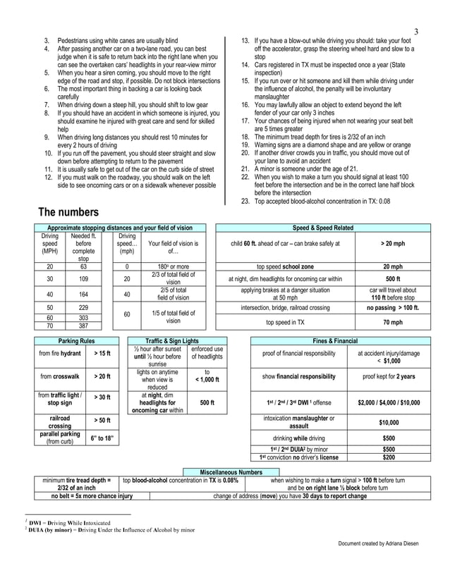 Sample driving test | PDF