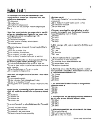Sample driving test | PDF