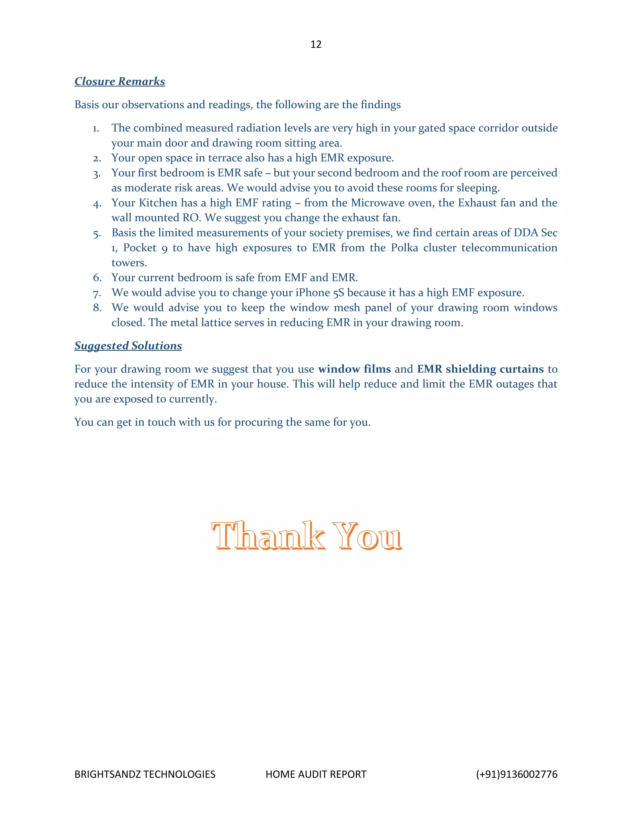 EMR Premise assessment report (Sample 1) | PDF