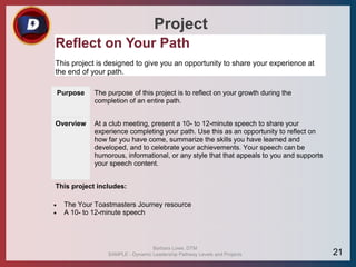 Sample Dynamic Leadership Path Levels and Projects | PPTX