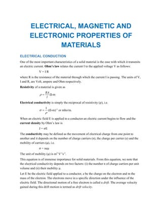 Magnetic and Electronic Properties of Materials of Materials | PDF