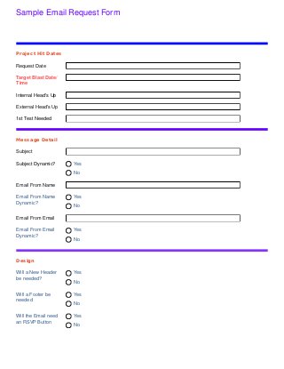 Sample email request form
