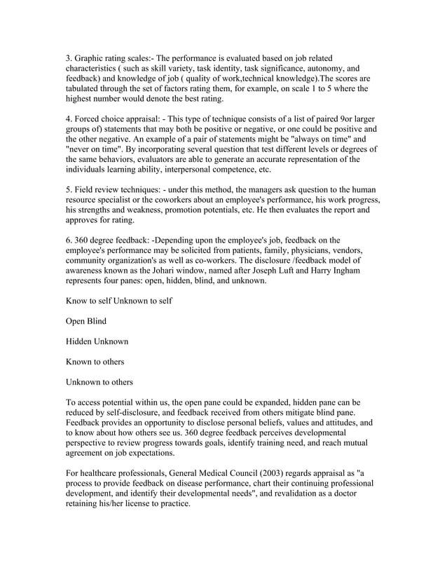 Sample employee appraisal comments | DOC