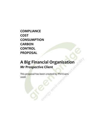 Sample energy saving proposal | PDF