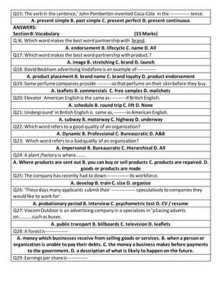 Sample eng q paper code 171 | PDF