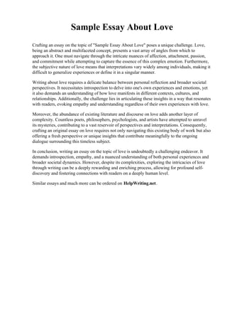 Sample Essay About Love.pdf