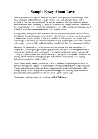 Sample Essay About Love.pdf