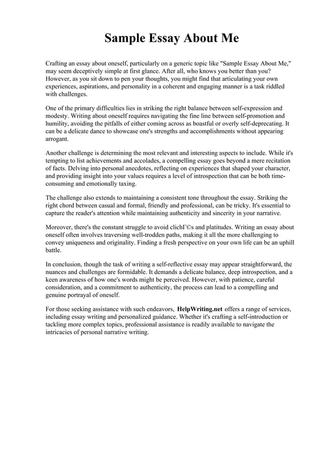 Sample Essay About Me Pdf Freelance Writing Content Production