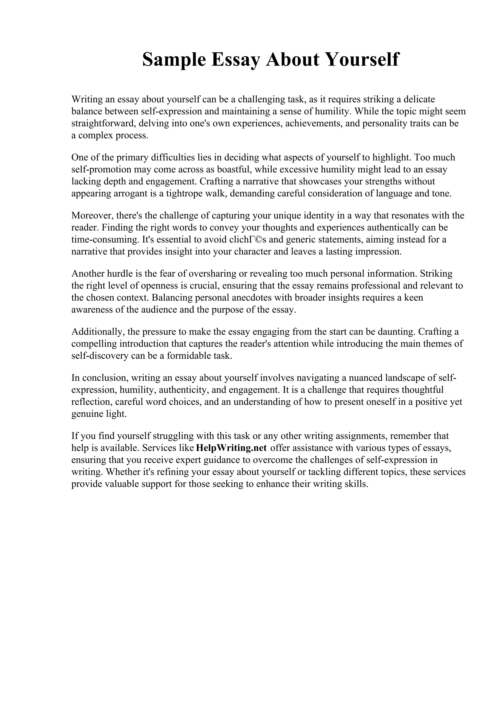 Sample Essay About Yourself.pdf