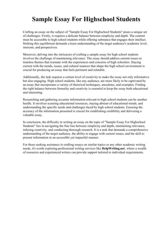 Sample Essay For Highschool Students.pdf