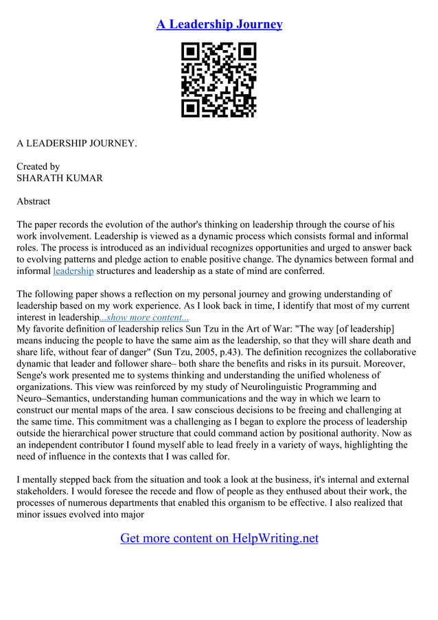 Sample Essay Leadership | PDF