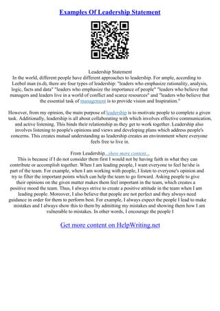 Sample Essay Leadership | PDF