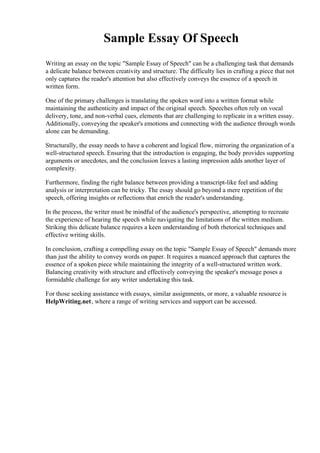Sample Essay Of Speech.pdf