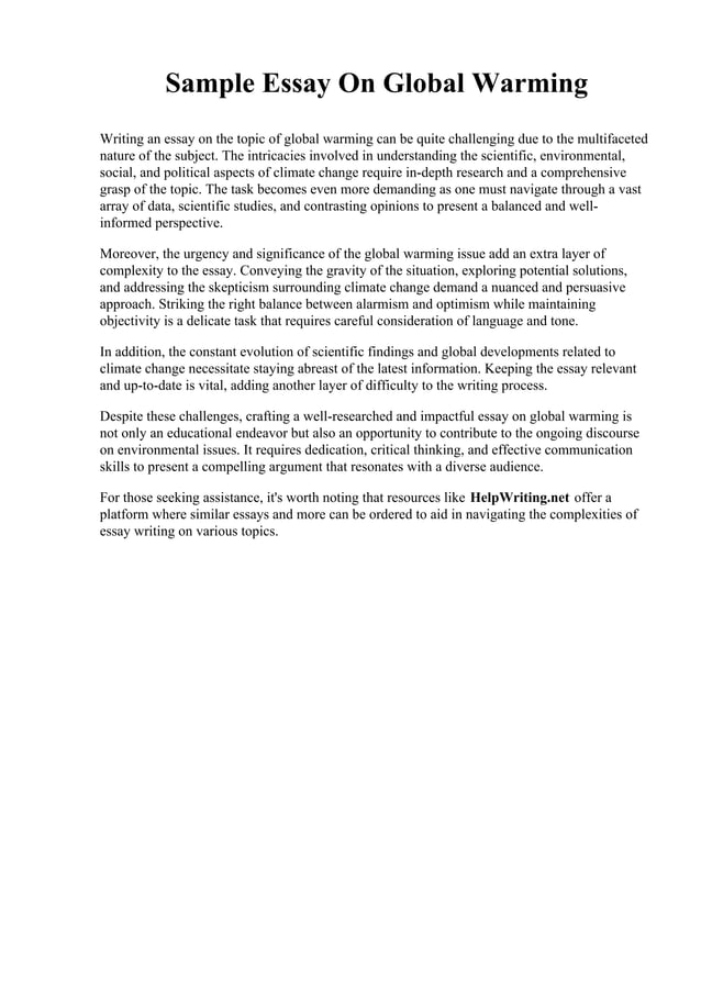 Sample Essay On Global Warming.pdf