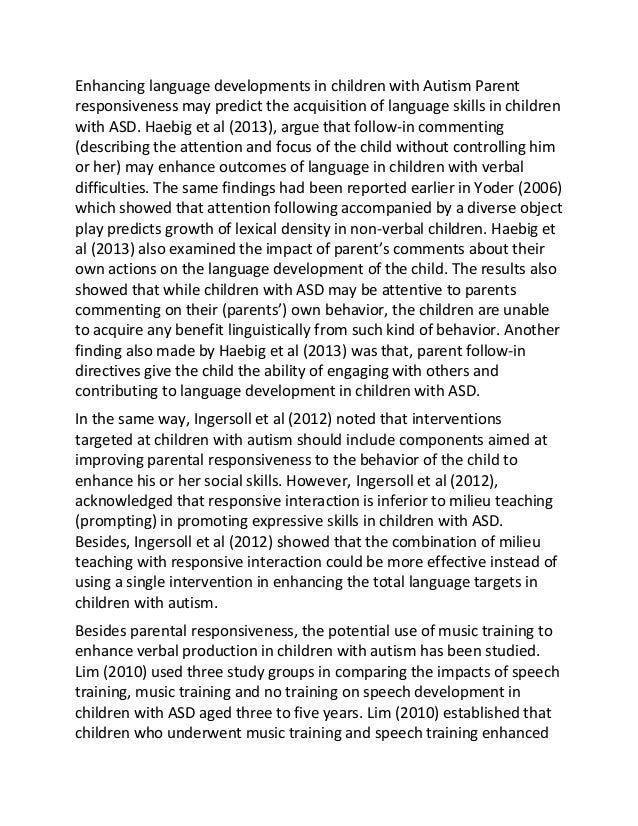 Essays On Autism In Children Essays On Autism In Children