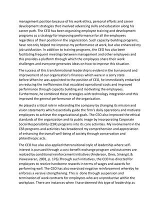 Sample essay on organizational leadership | PDF