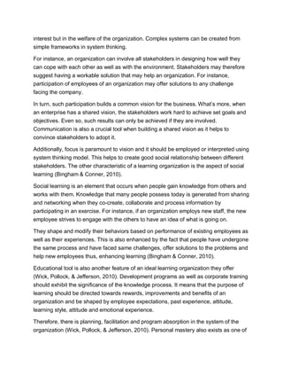 Sample essay on organization as a learning organization | PDF