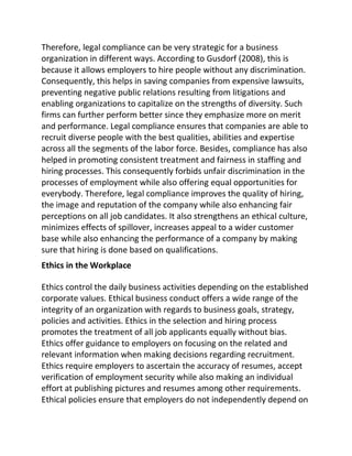 Sample essay on regulatory compliance | PDF