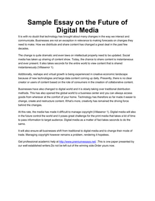 Sample essay on the future of digital media | PDF