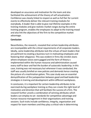 Sample essay on training & development | PDF