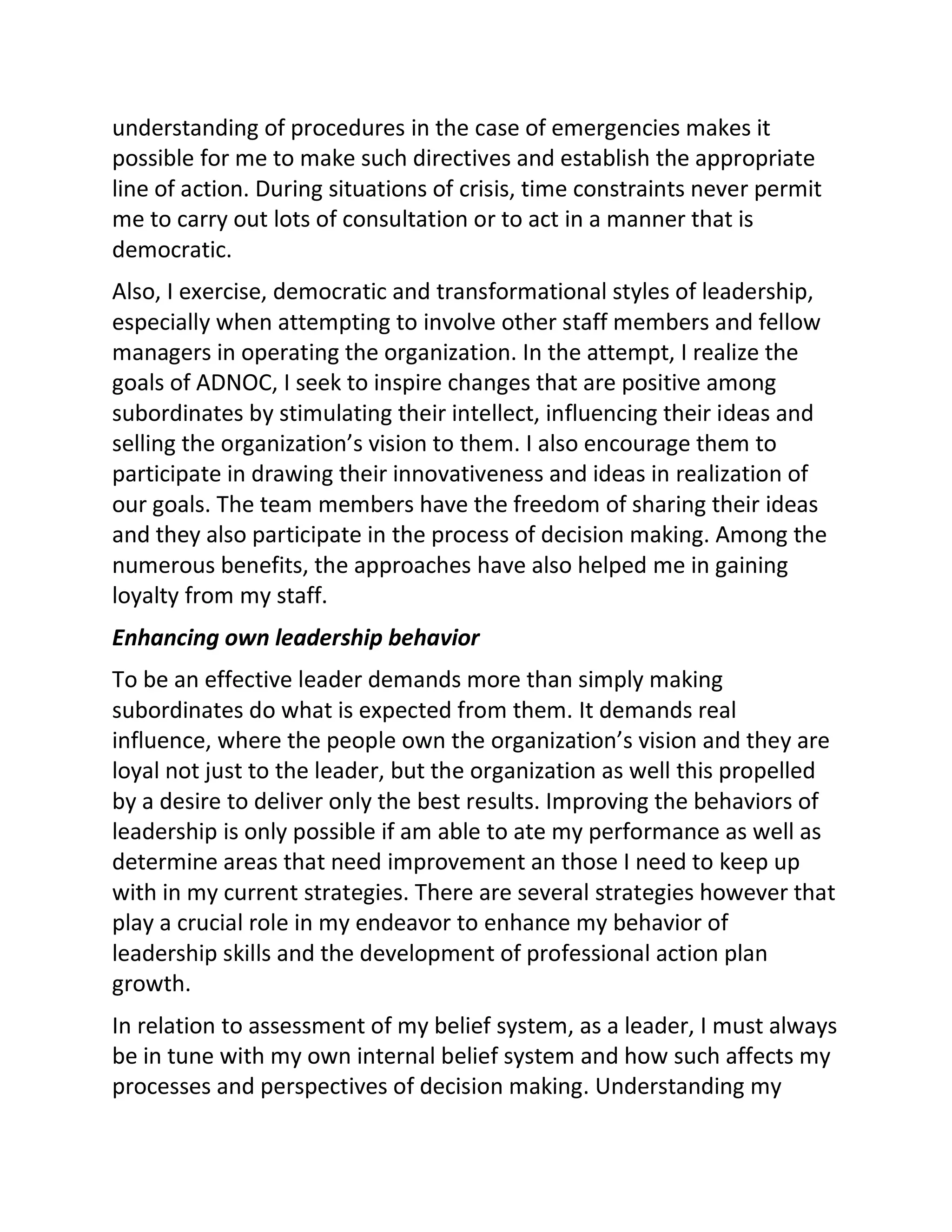 Sample essay on understanding leadership styles | PDF