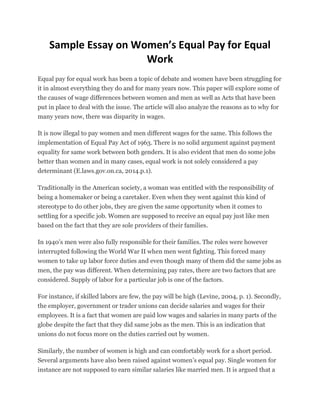 Sample essay on women | PDF