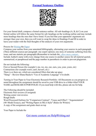 Sample Essay Outline | PDF