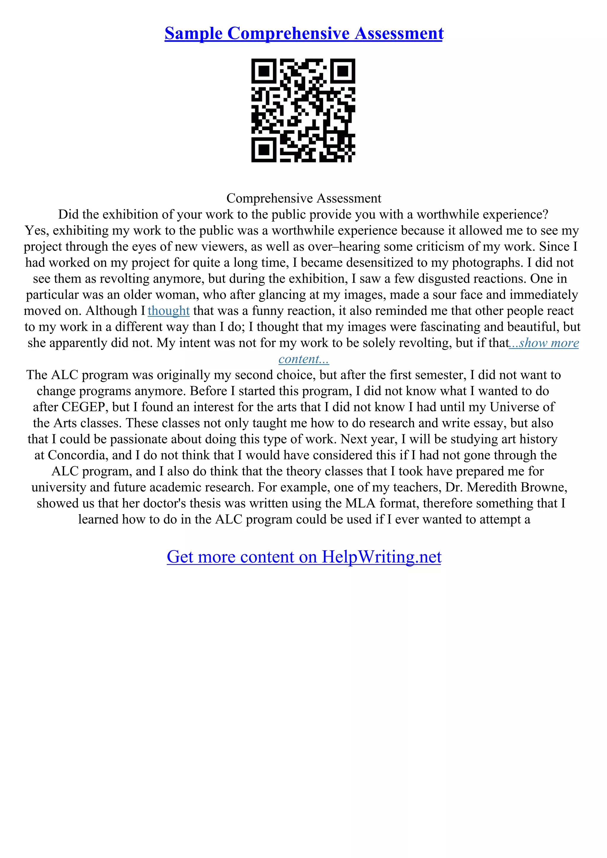 Sample Essay Paper | PDF