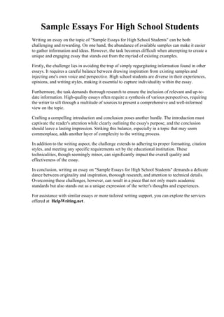 Sample Essays For High School Students.pdf