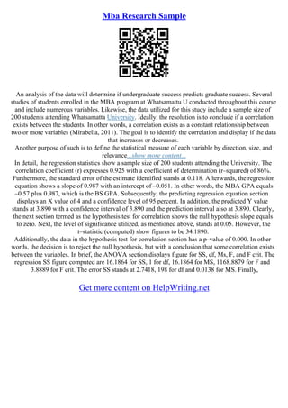 Sample Essays For Mba | PDF