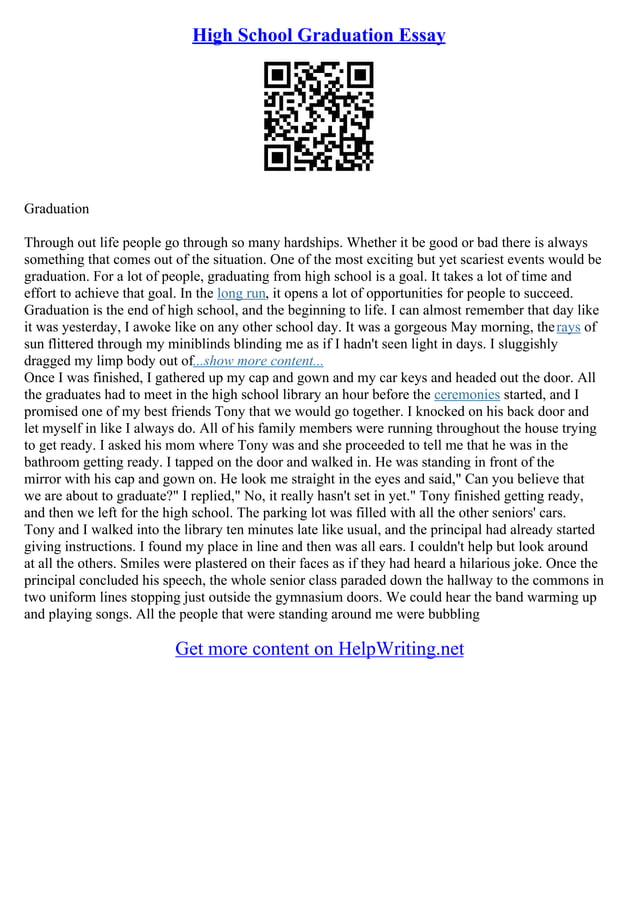 Sample Essays For Secondary School | PDF | Graduation | Personal ...