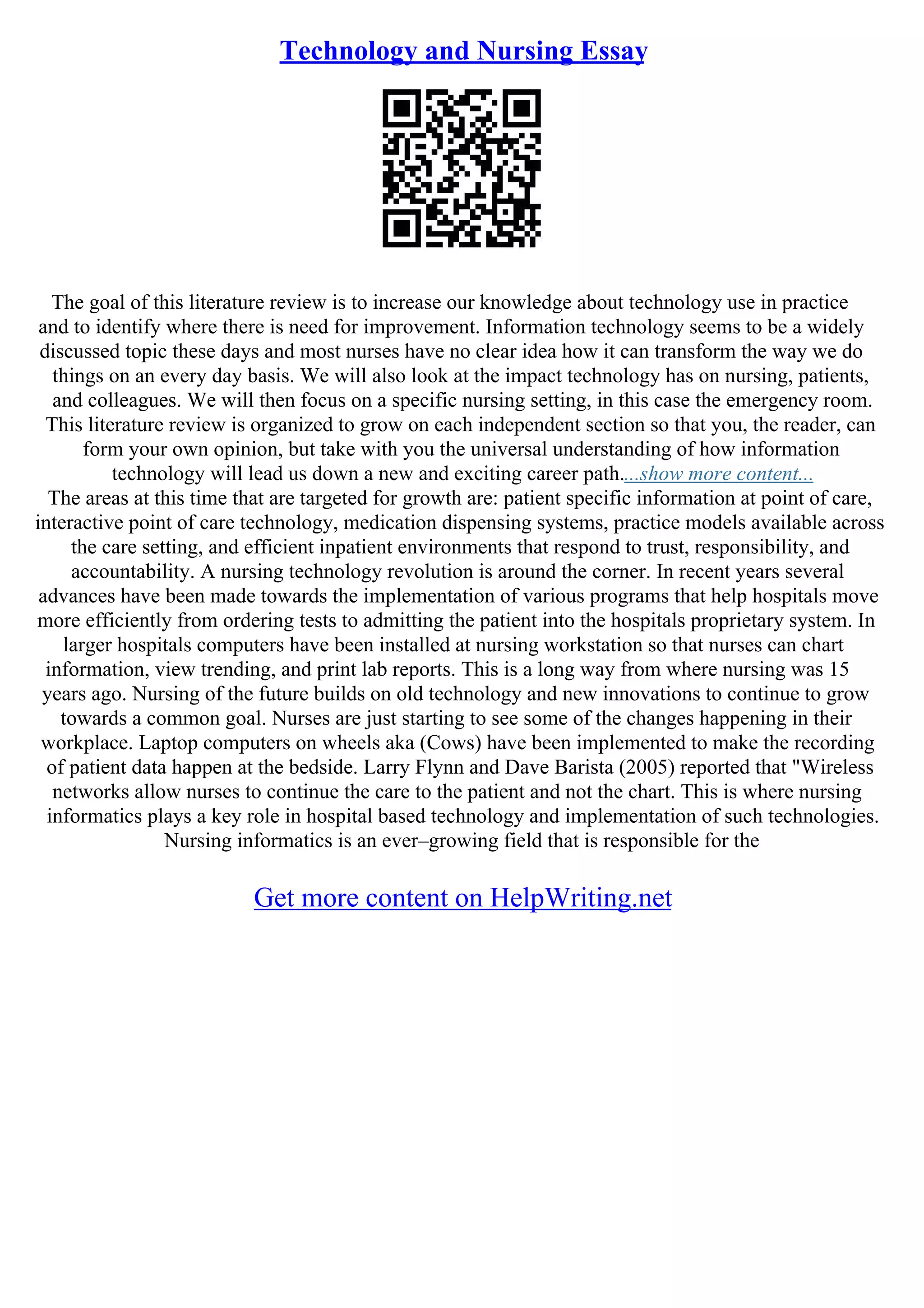 Sample Essay Technology | PDF | Technology Industry | Industries