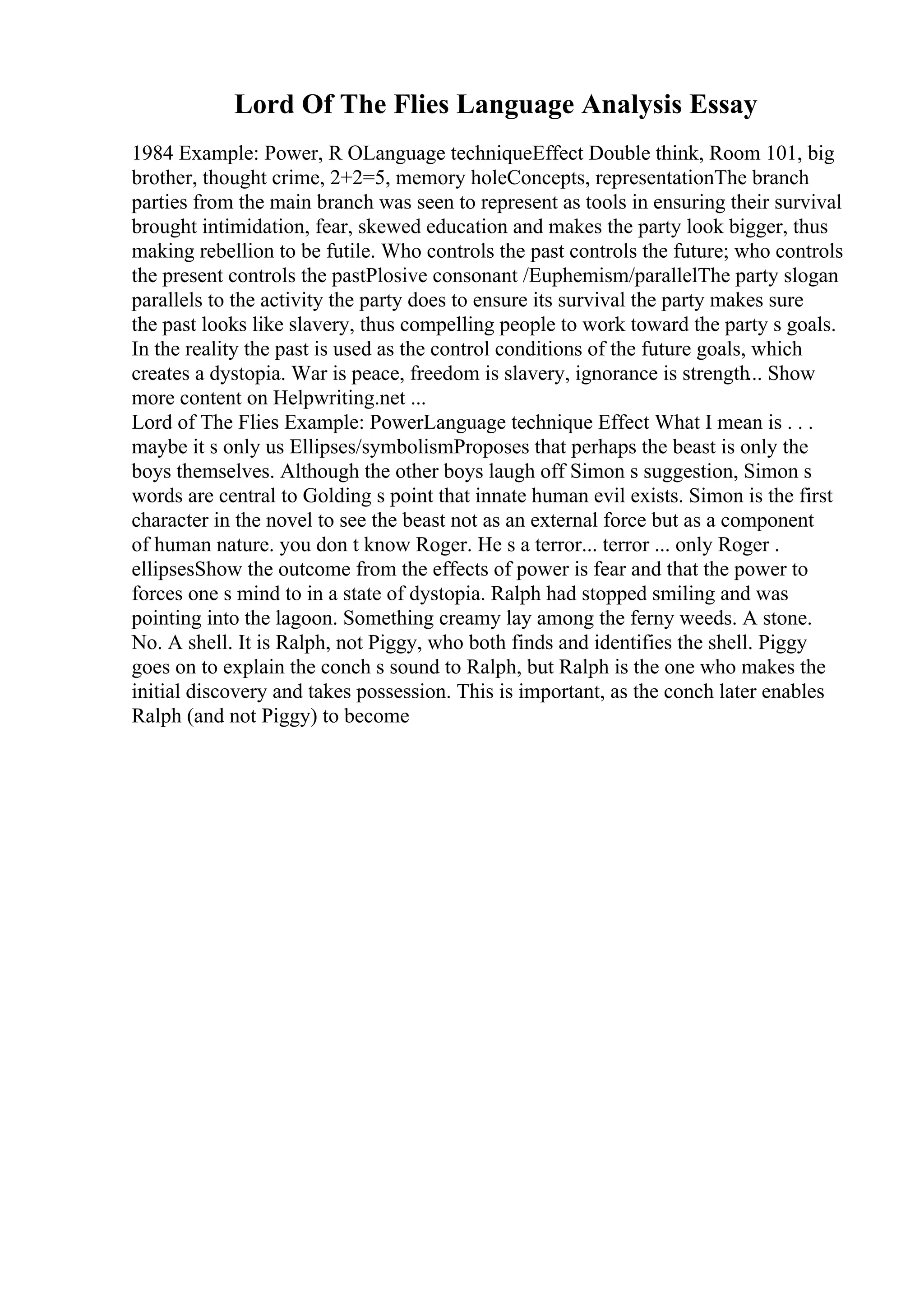 Sample Essay Thesis Statement | PDF