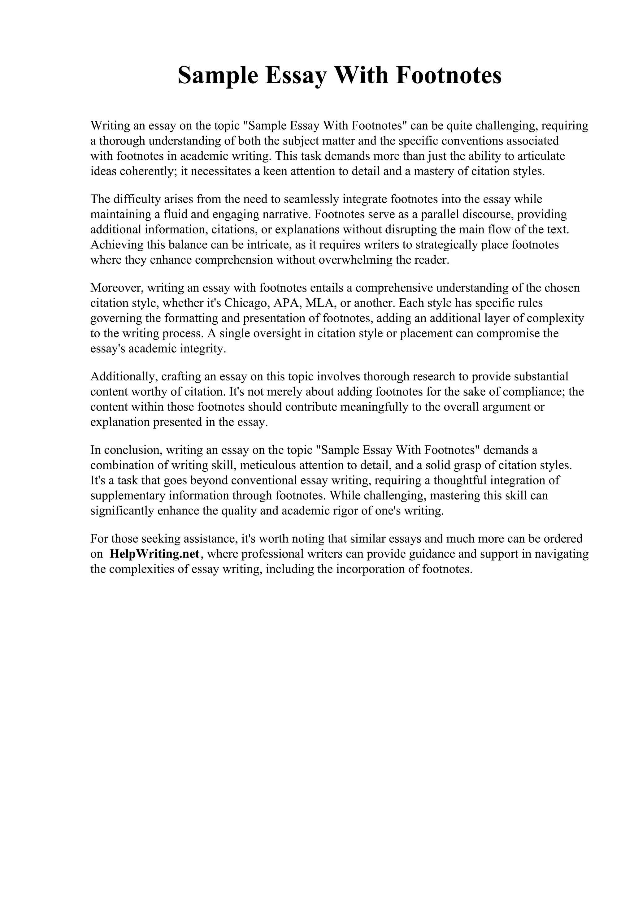 Sample Essay With Footnotes.pdf | Education