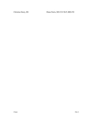 Sample evaluation school age client | DOC