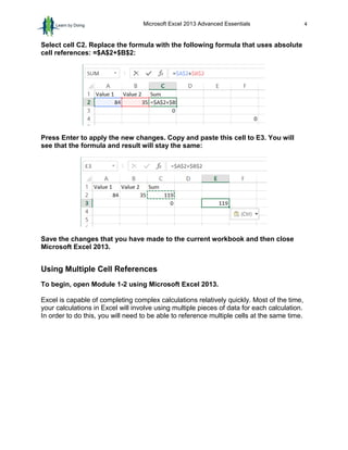 Sample Excel 2013 Advanced Essentials | PDF