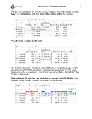Sample Excel 2013 Advanced Essentials | PDF