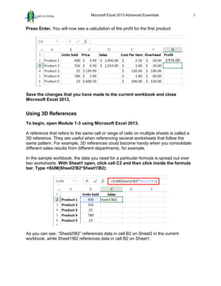 Sample Excel 2013 Advanced Essentials | PDF