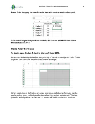 Sample Excel 2013 Advanced Essentials | PDF