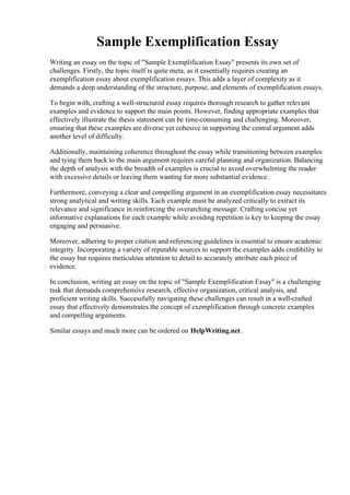 Sample Exemplification Essay.pdf
