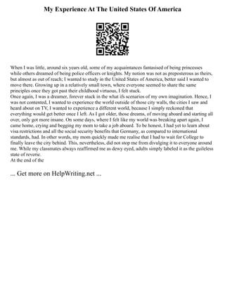 Sample Experience Essay | PDF