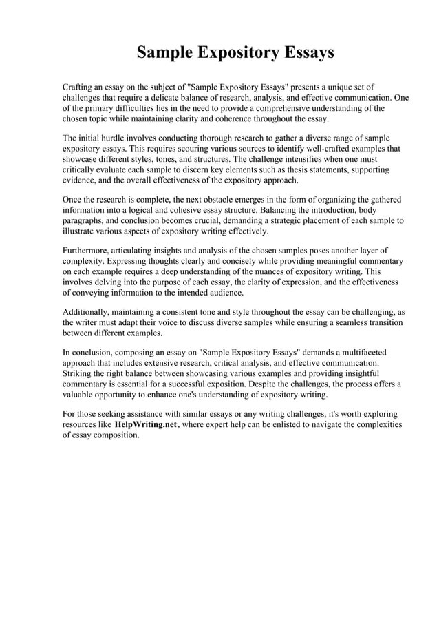 Sample Expository Essays.pdf | Free Download