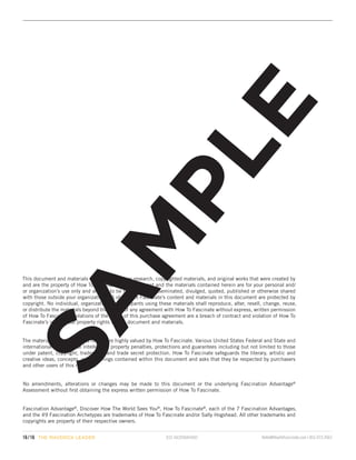 Sample Fascination Advantage Report | PDF